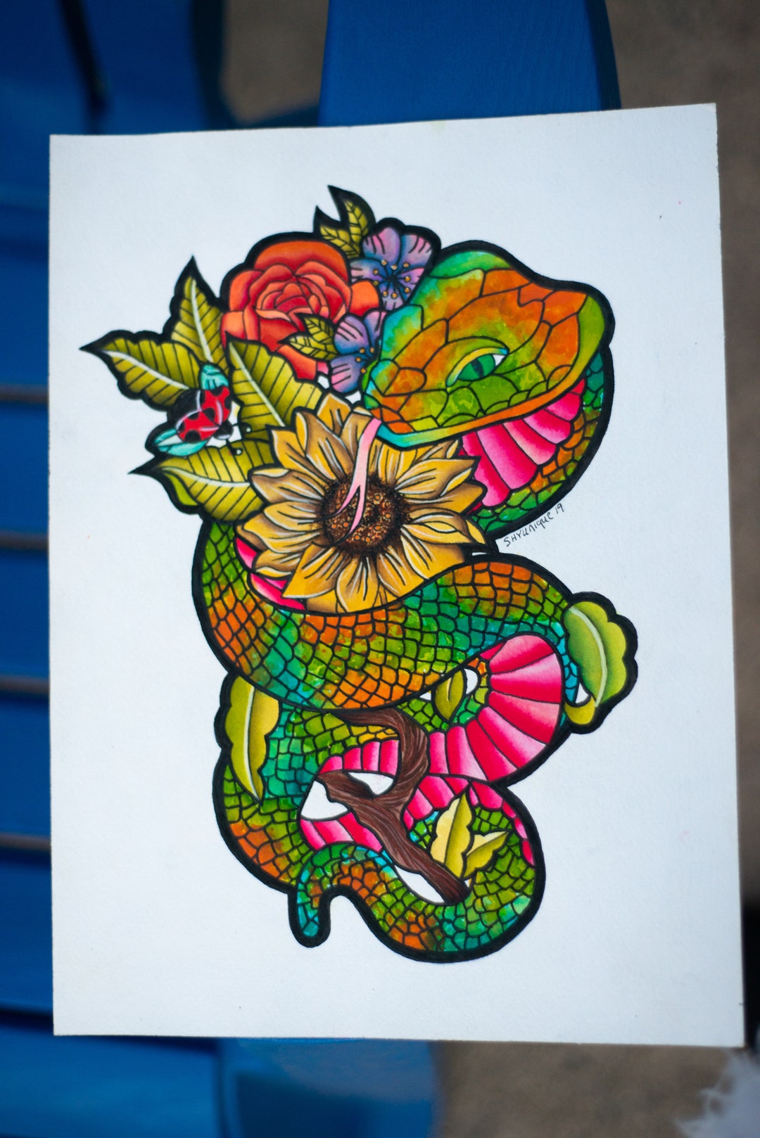 Original Snake Watercolor Painting - Etsy