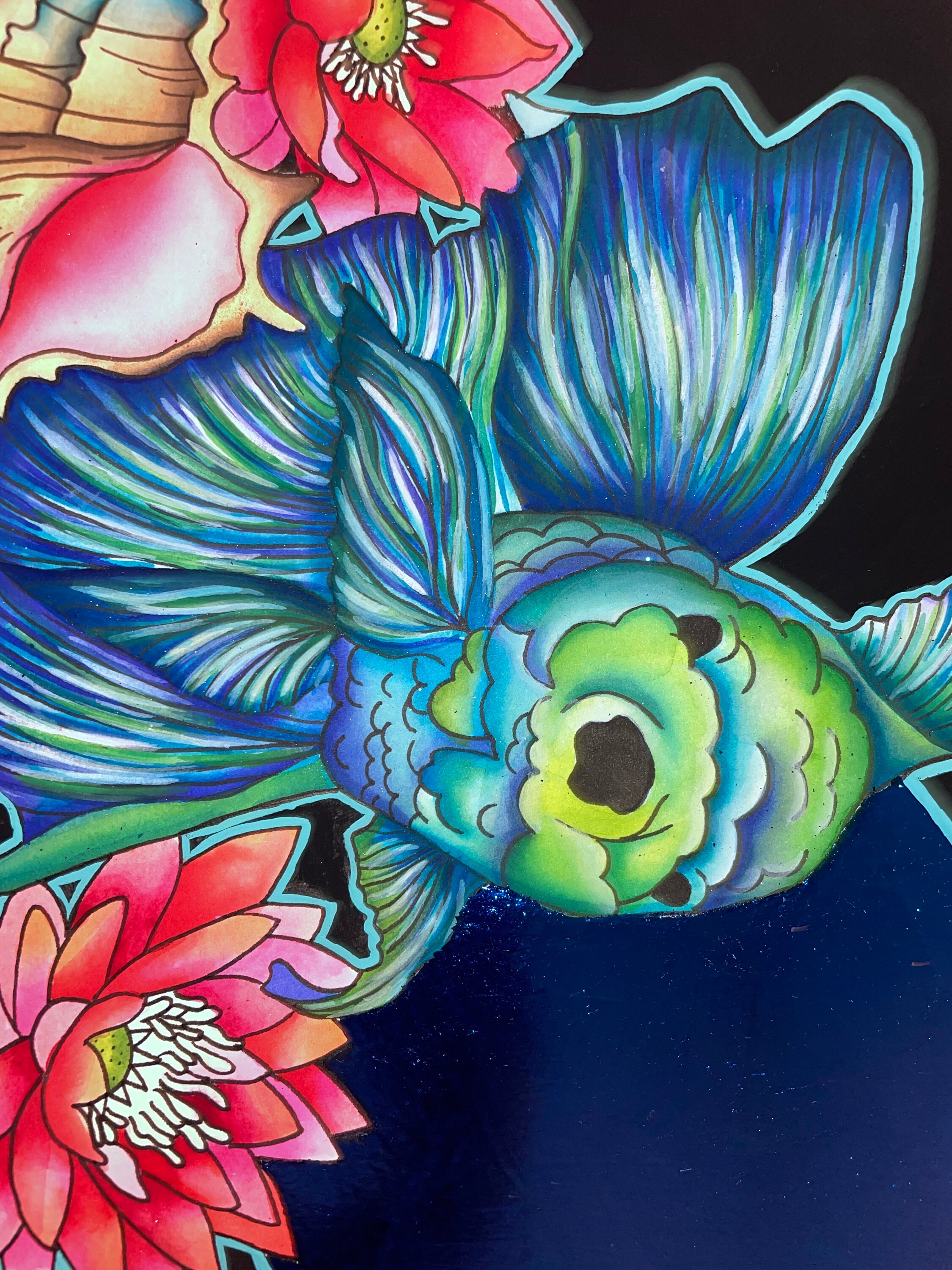 Original Sea Fish Painting Nature Watercolor Artwork Wall Decor - Etsy