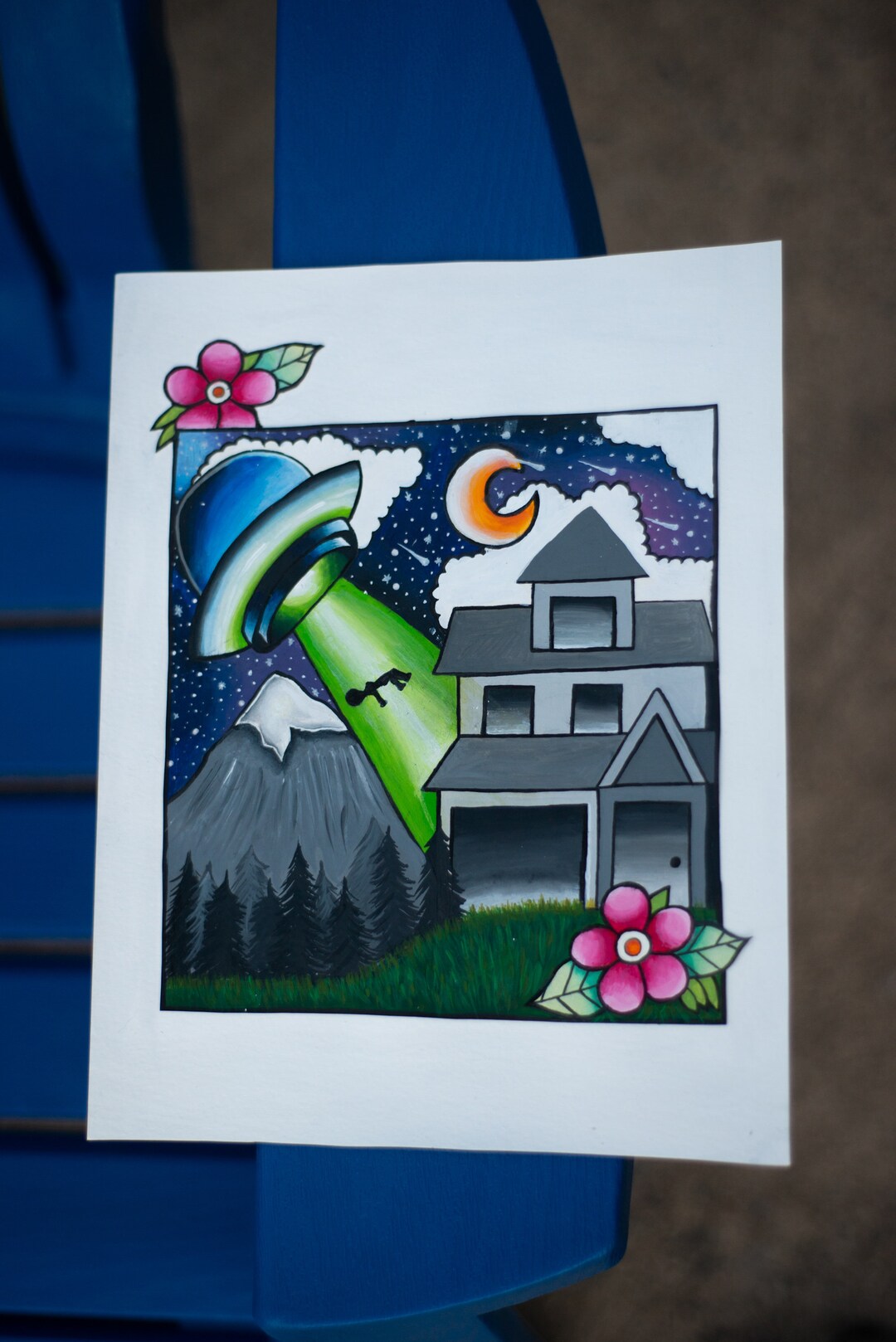 Original Acrylic Alien Invasion Painting - Etsy