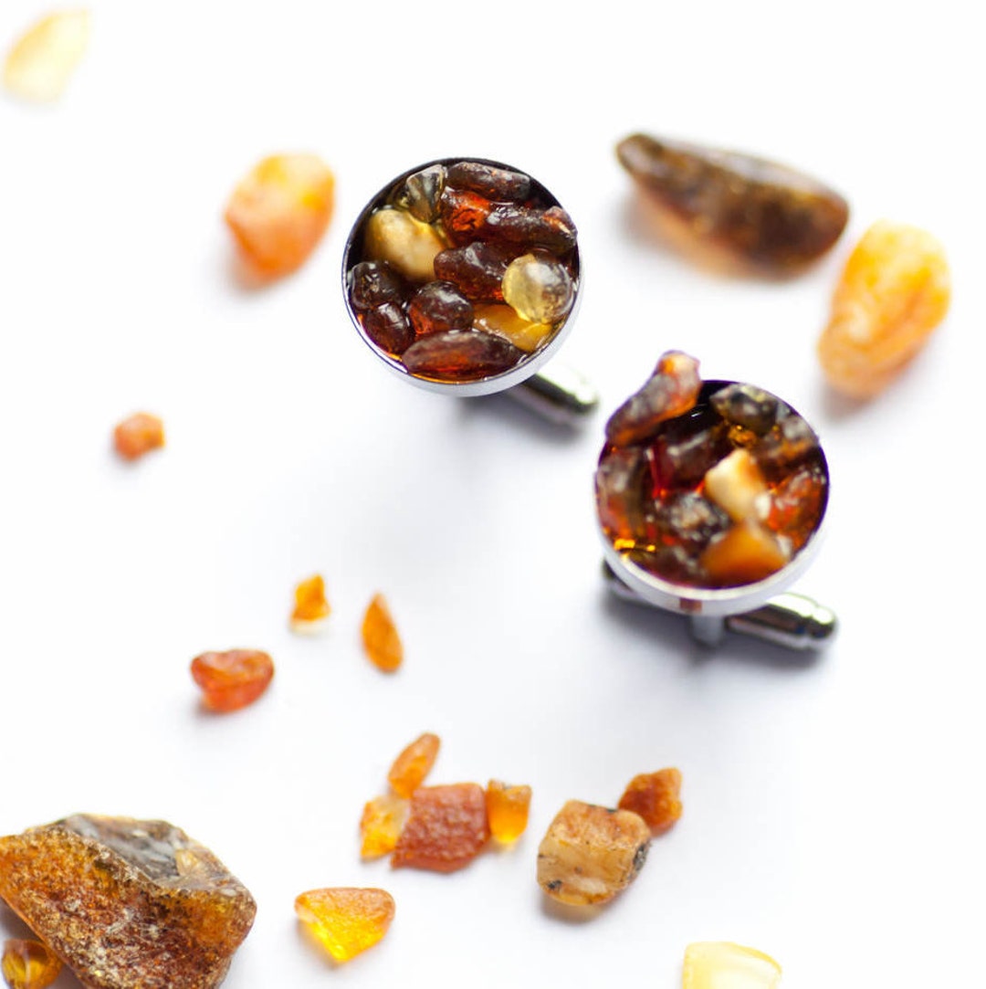 Baltic Amber Cufflinks - Natural Stone, Classic Men's Jewelry - Etsy