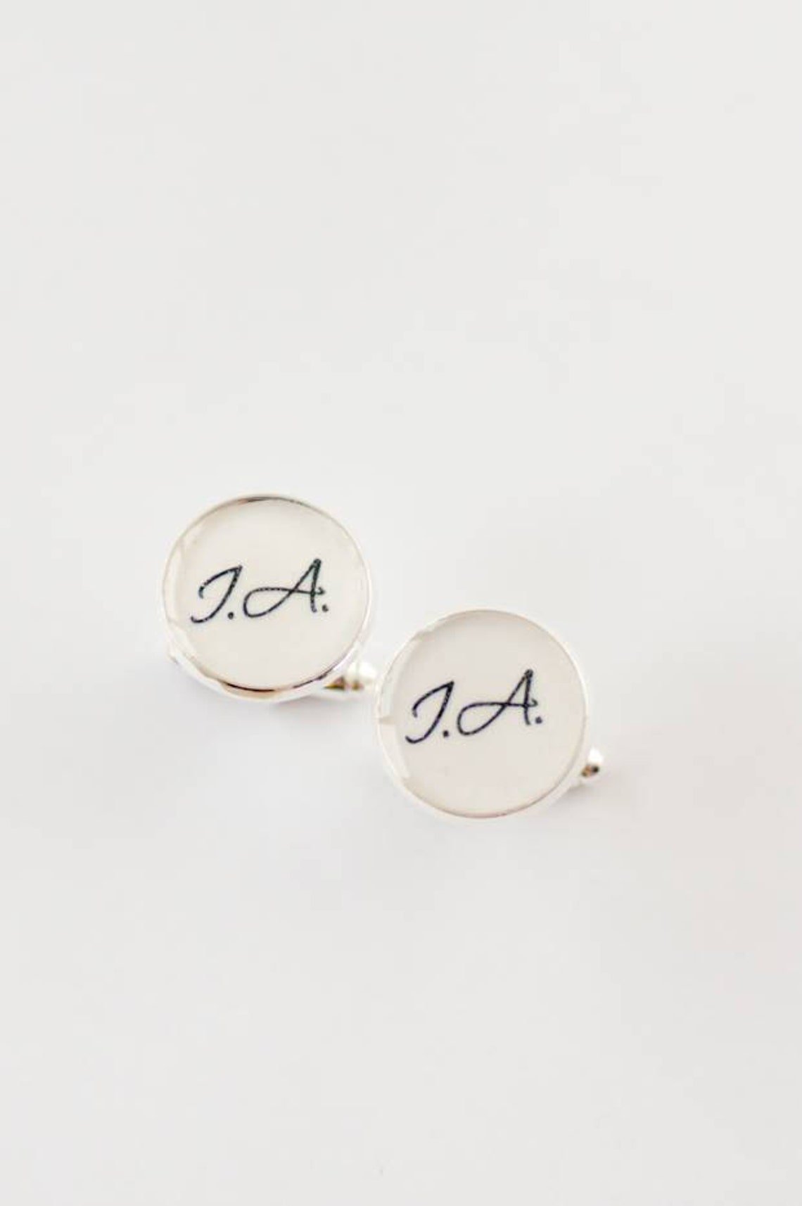 Personalize Initials White Cufflinks for Men Monogrammed - Etsy