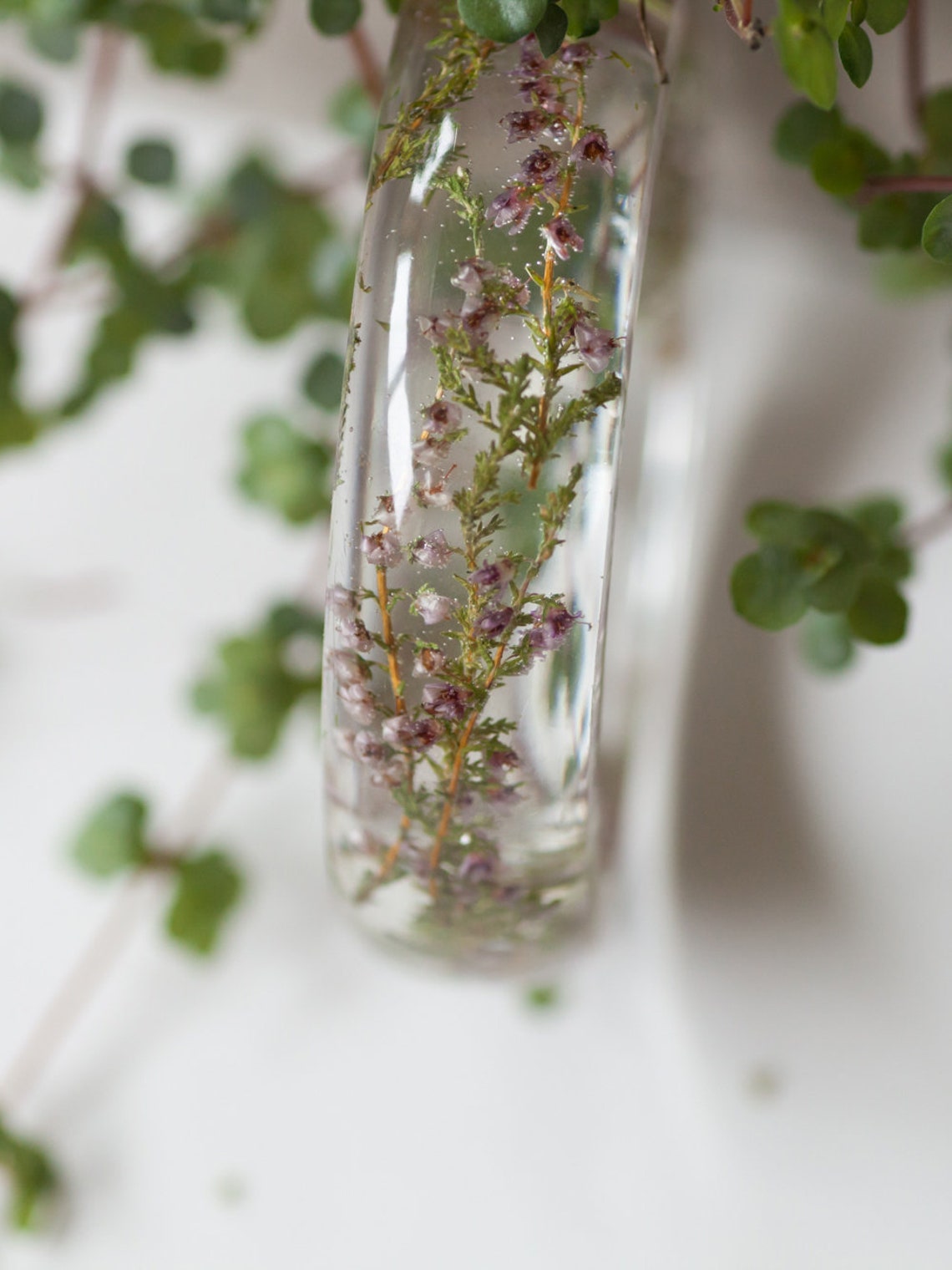 Pink Real Pressed Heather Bracelet - Floral Resin Bangle - Etsy