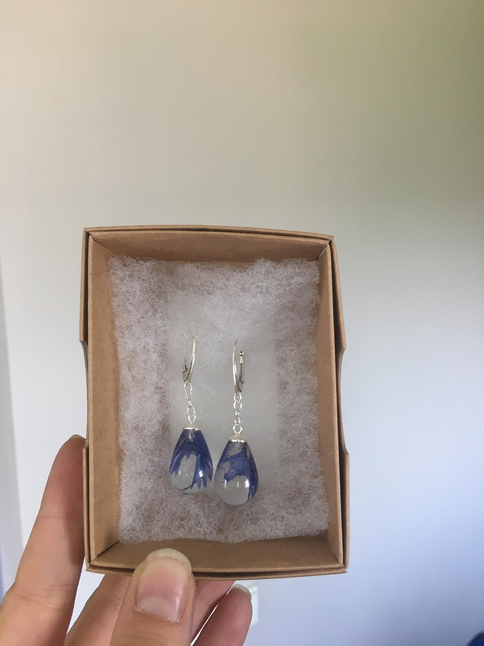 Something Blue for Bride - Blue Floral Earrings - Cornflower Wedding ...