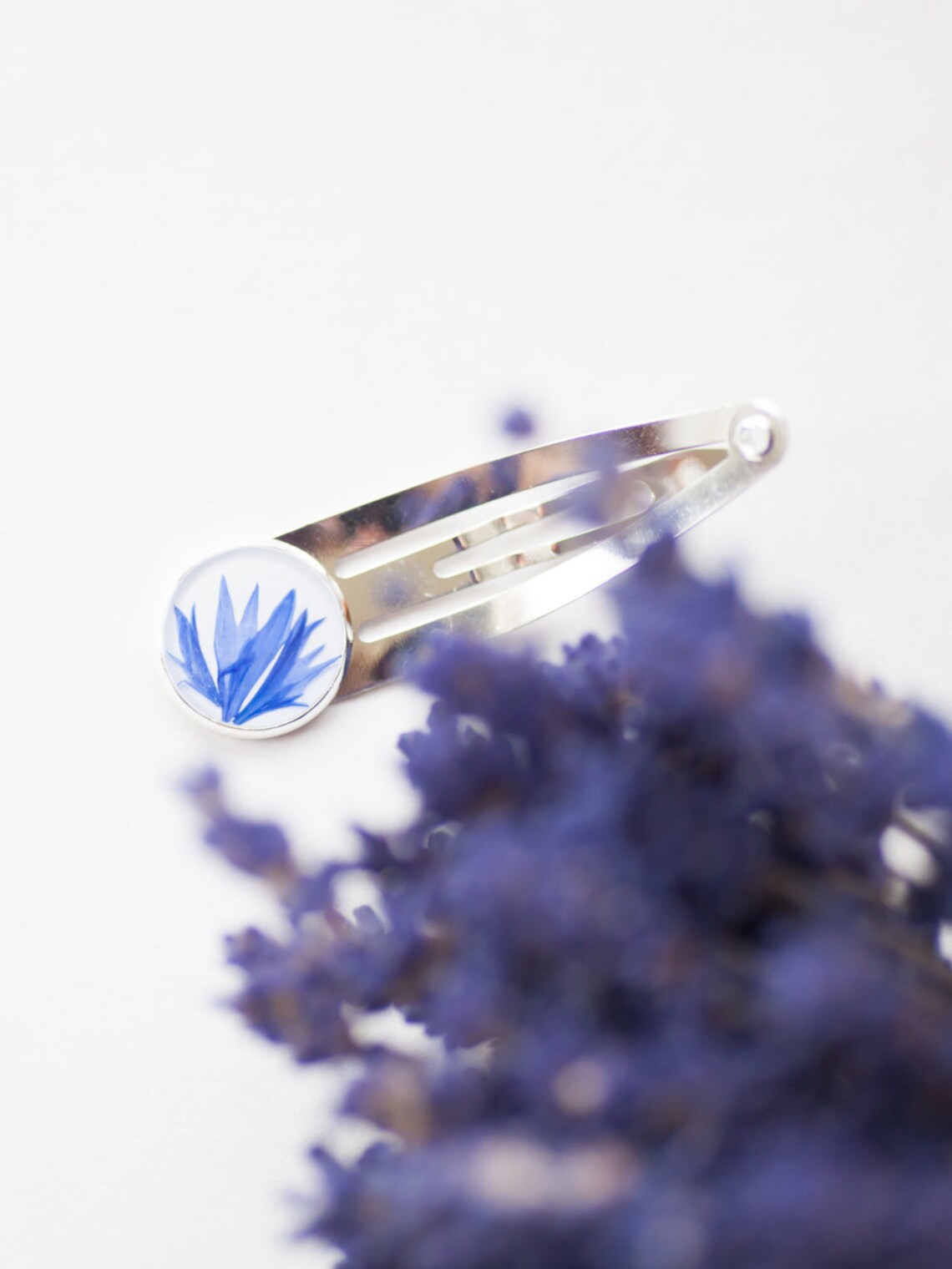 Blue Cornflower Hair Clip Real Pressed Flower Hair Pin - Etsy