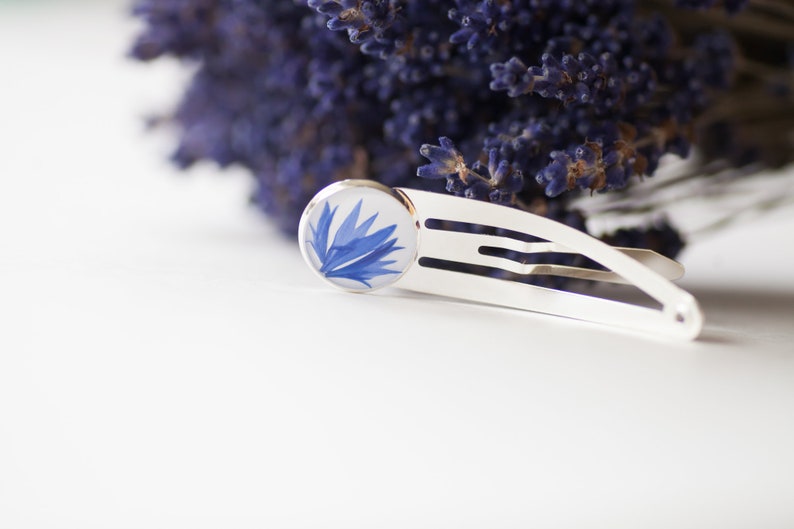 Blue Cornflower Hair Clip Real Pressed Flower Hair Pin - Etsy
