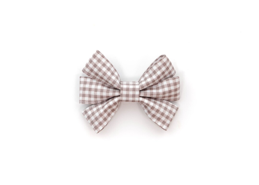 Grey Mini Gingham Girly Bow - Etsy