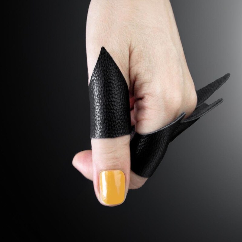 Black Leather Rings - Etsy