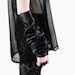 Goth Minimalist Sleeves Long Sateen Fingerless Glove Black Arm Wraps ...