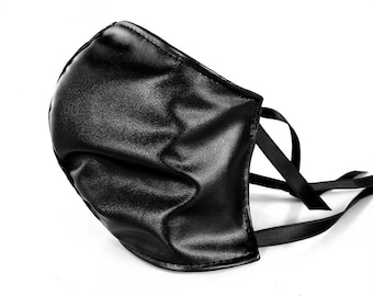 Leather Black Mask | Etsy