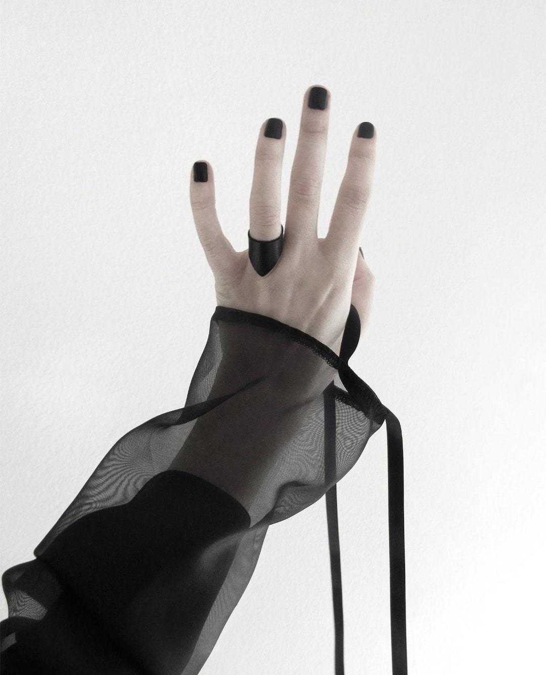 Minimalist Leather Ring Pointy Black Arrow Ring Summer Gothic Woman ...