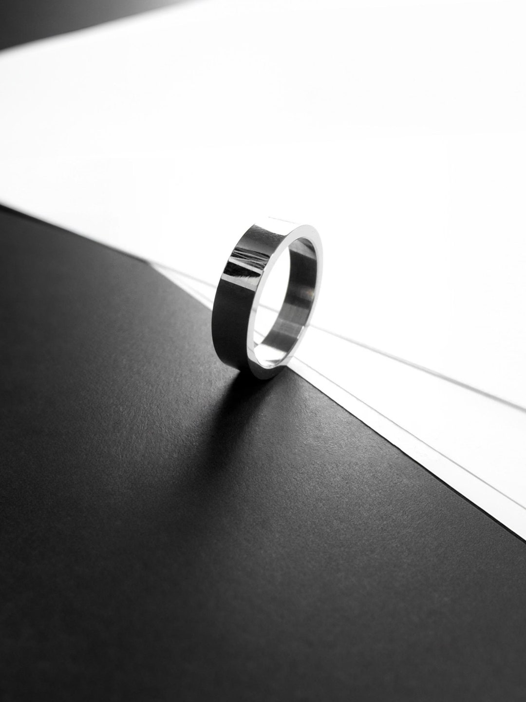 Stackable Ring Everyday Minimalist Ring Steel Anniversary Gift Thin ...