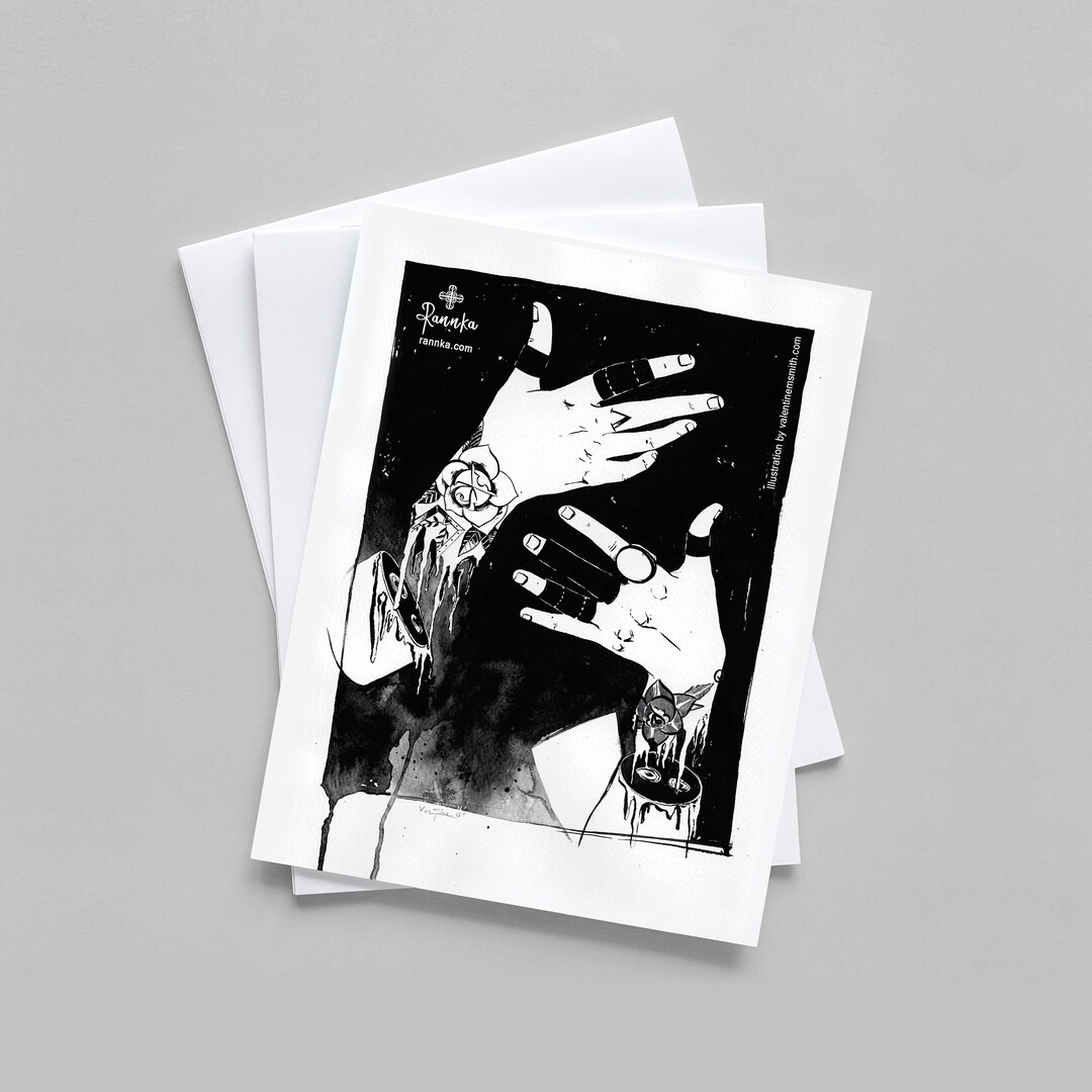 Goth Greeting Card Print Thank You Note Punk Gift Card Alternative ...