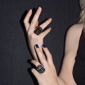 Large Statement Ring Gold Cocktail Ring Silver Gift Her Oversize Ring ...