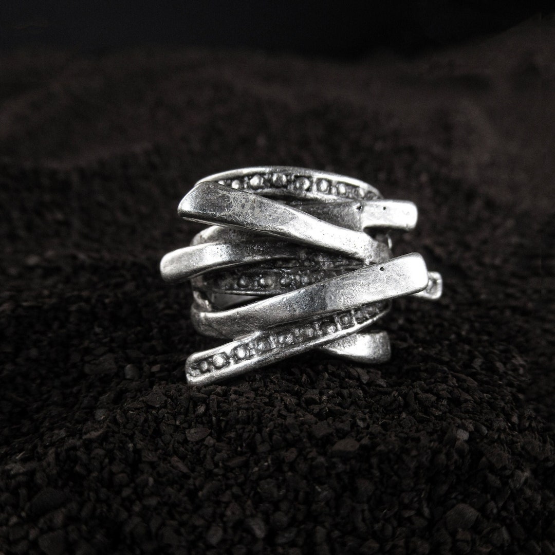 Wild Elegance Cocktail Edgy Ring Nature Inspired Robust Statement Ring ...