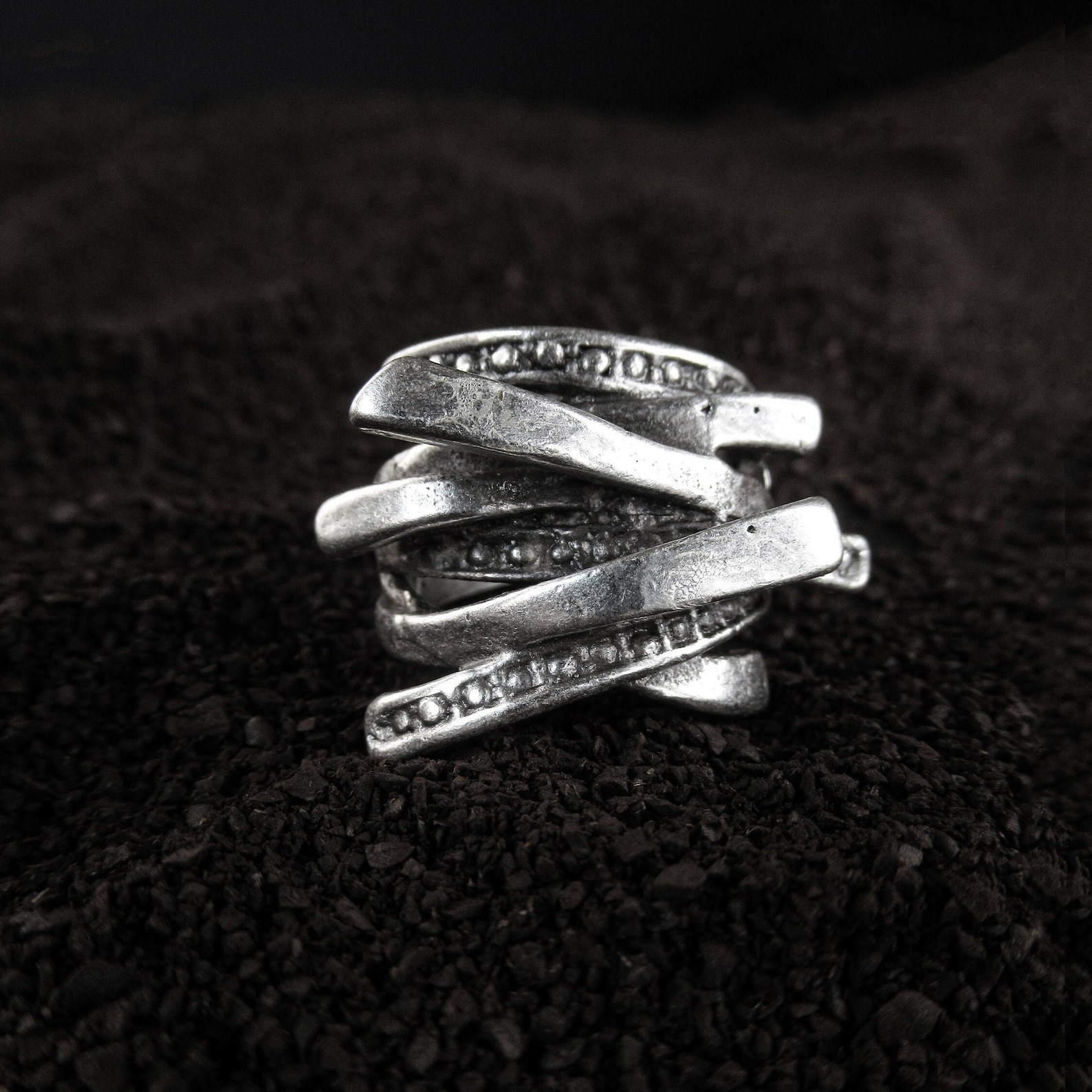 Wild Elegance Cocktail Edgy Ring Nature Inspired Robust Statement Ring ...