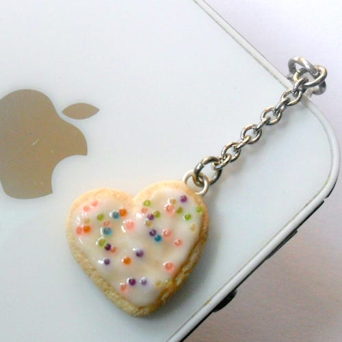 Pink Heart Frosted Sugar Cookie Dust Plug for Phone Iphone - Etsy