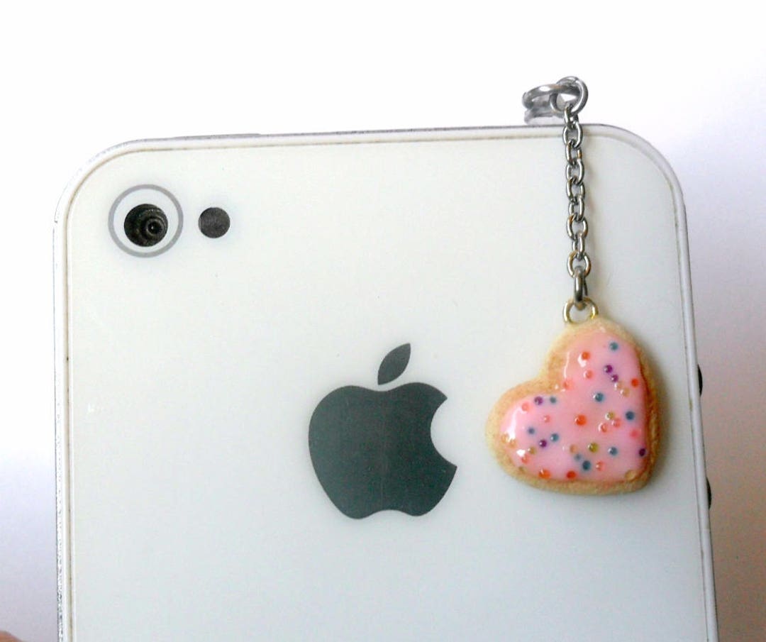 Pink Heart Frosted Sugar Cookie Dust Plug, for Phone, iPhone or ...