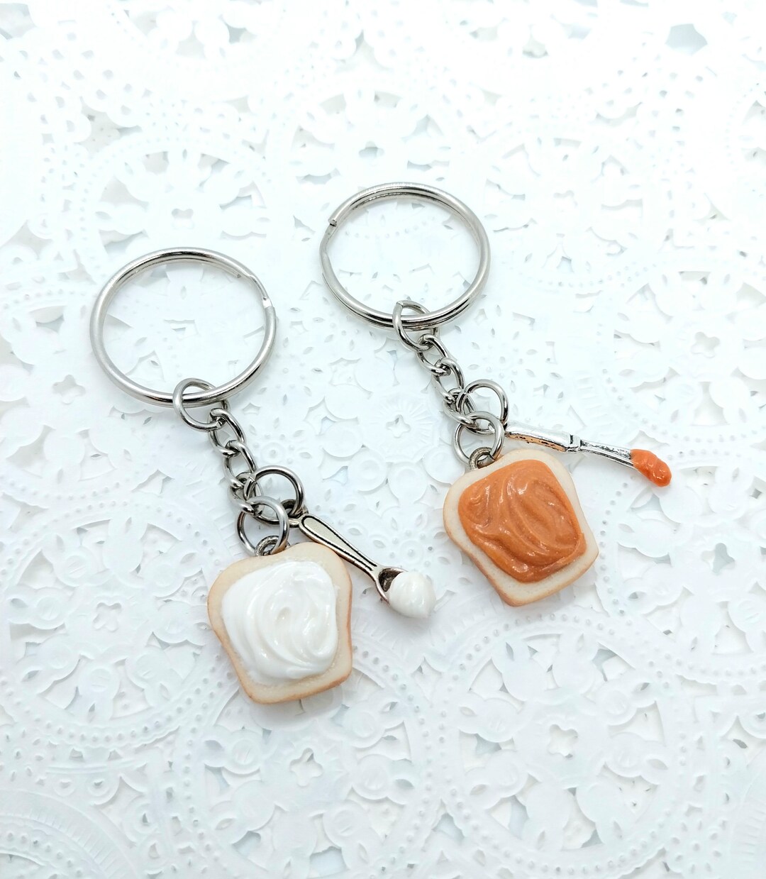 Peanut Butter and Marshmallow Fluff Keychain Set, With Knife & Spoon ...