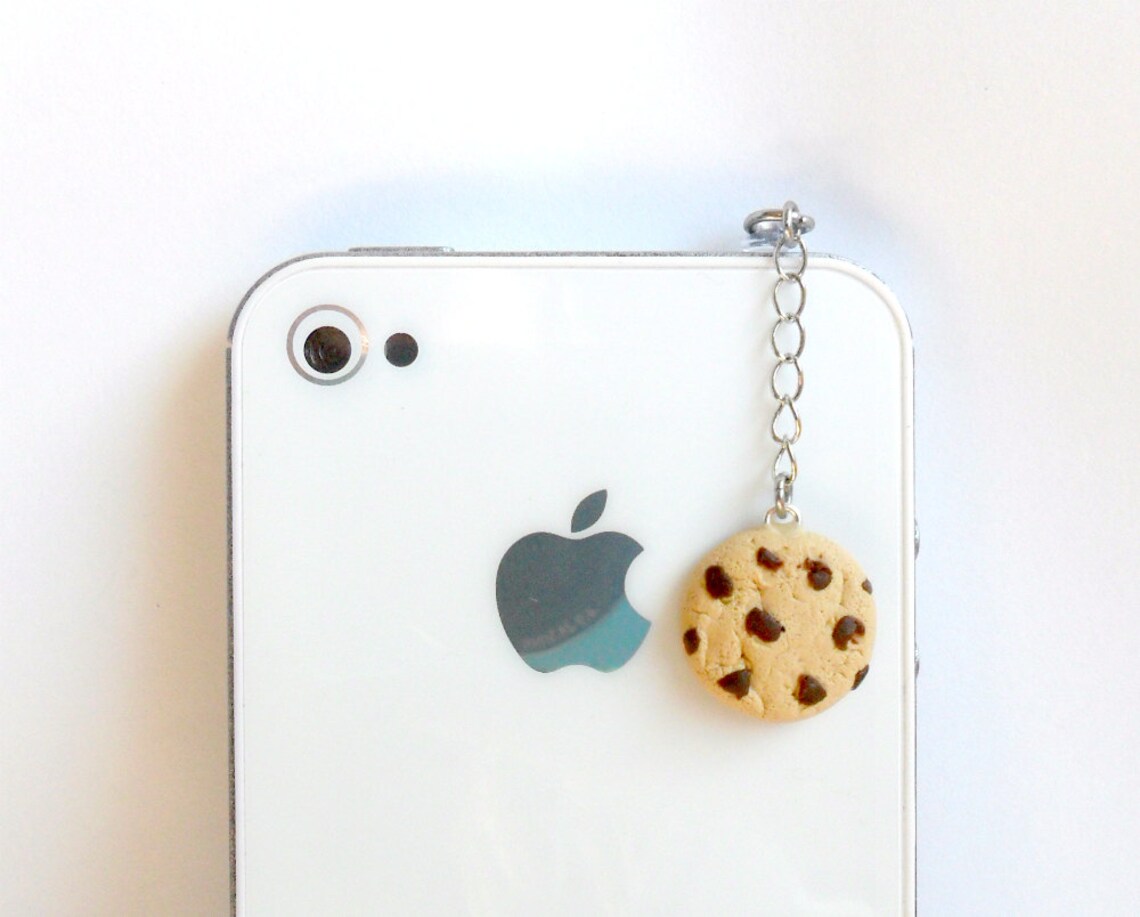 Chocolate Chip Cookie Phone Charm or Key Chain Cute :D | Etsy