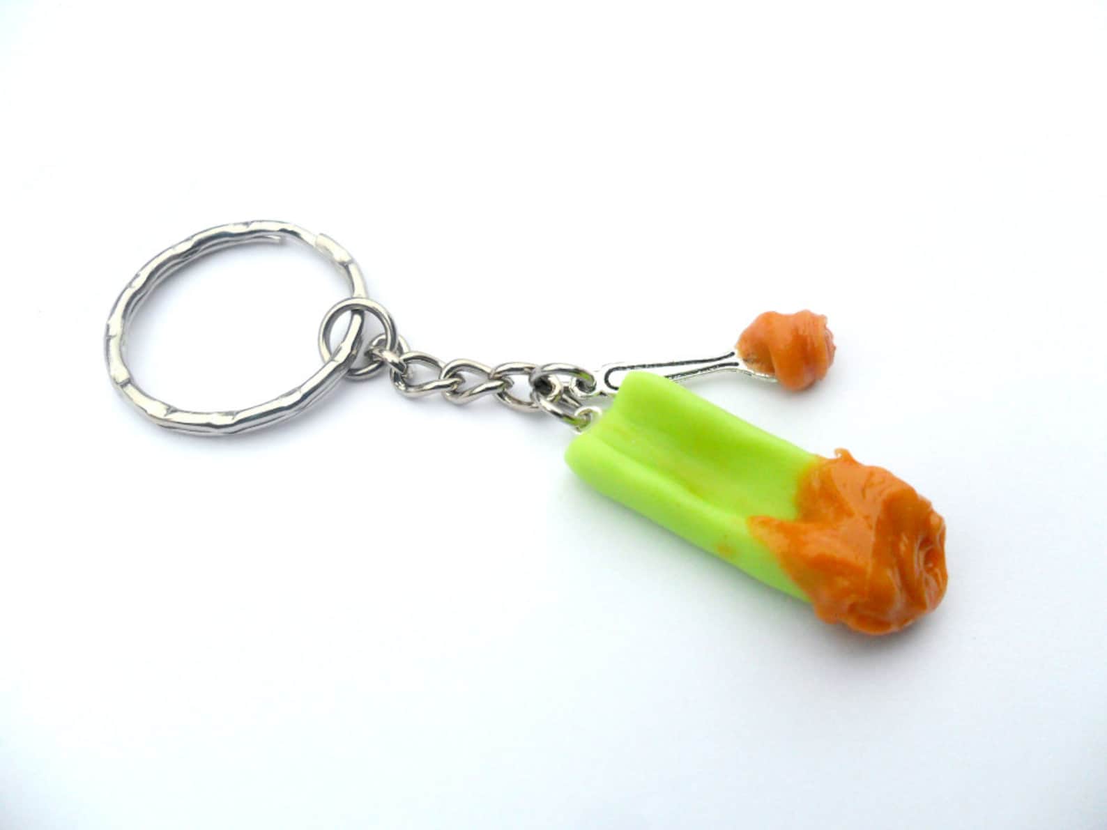 Peanut Butter on Celery Stick Keychain, Great Gift, Kitschy and Cute :D ...