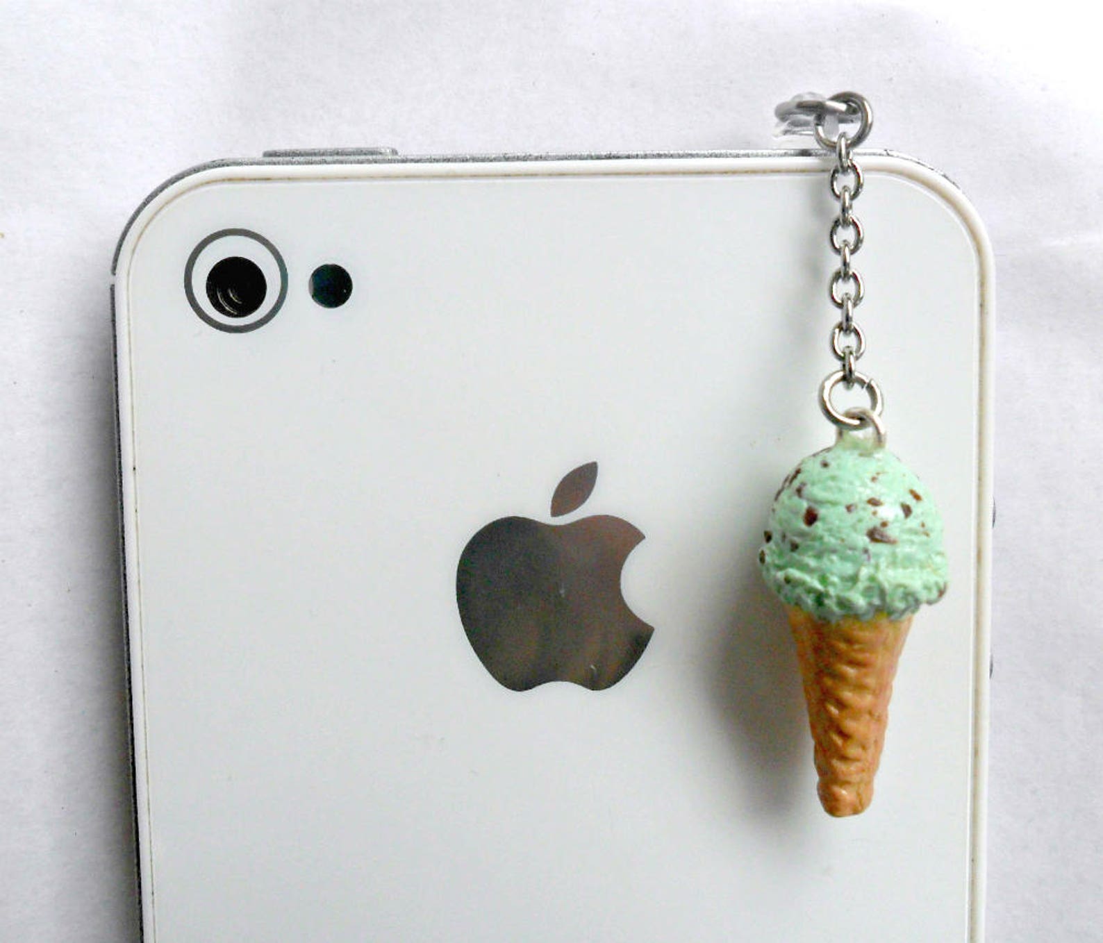 Mint Chocolate Chip Ice Cream Cone Phone Charm: Kawaii Cellphone ...