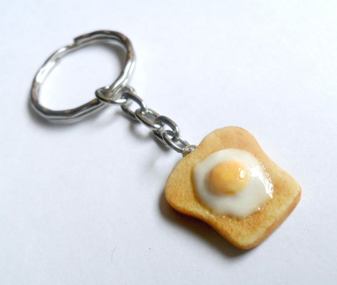 Egg on Toast Keychain or Phone Charm, Food Accessories, Great Gift ...