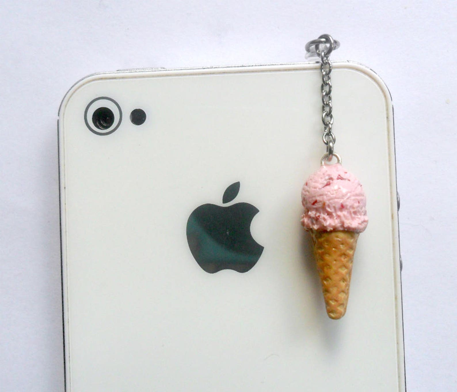Cherry Ice Cream Cone Waffle Cone Phone Charm Cute and | Etsy