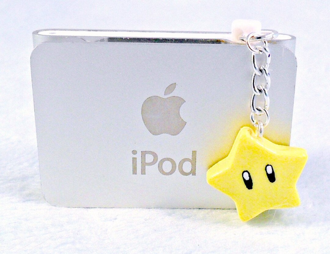 Super Mario Invincibility Star Dust Plug Charm, for iPhone or Ipod ...