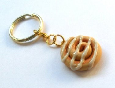 Miniature Food Cinnamon Roll Key Chain or Cell Phone Charm - Etsy