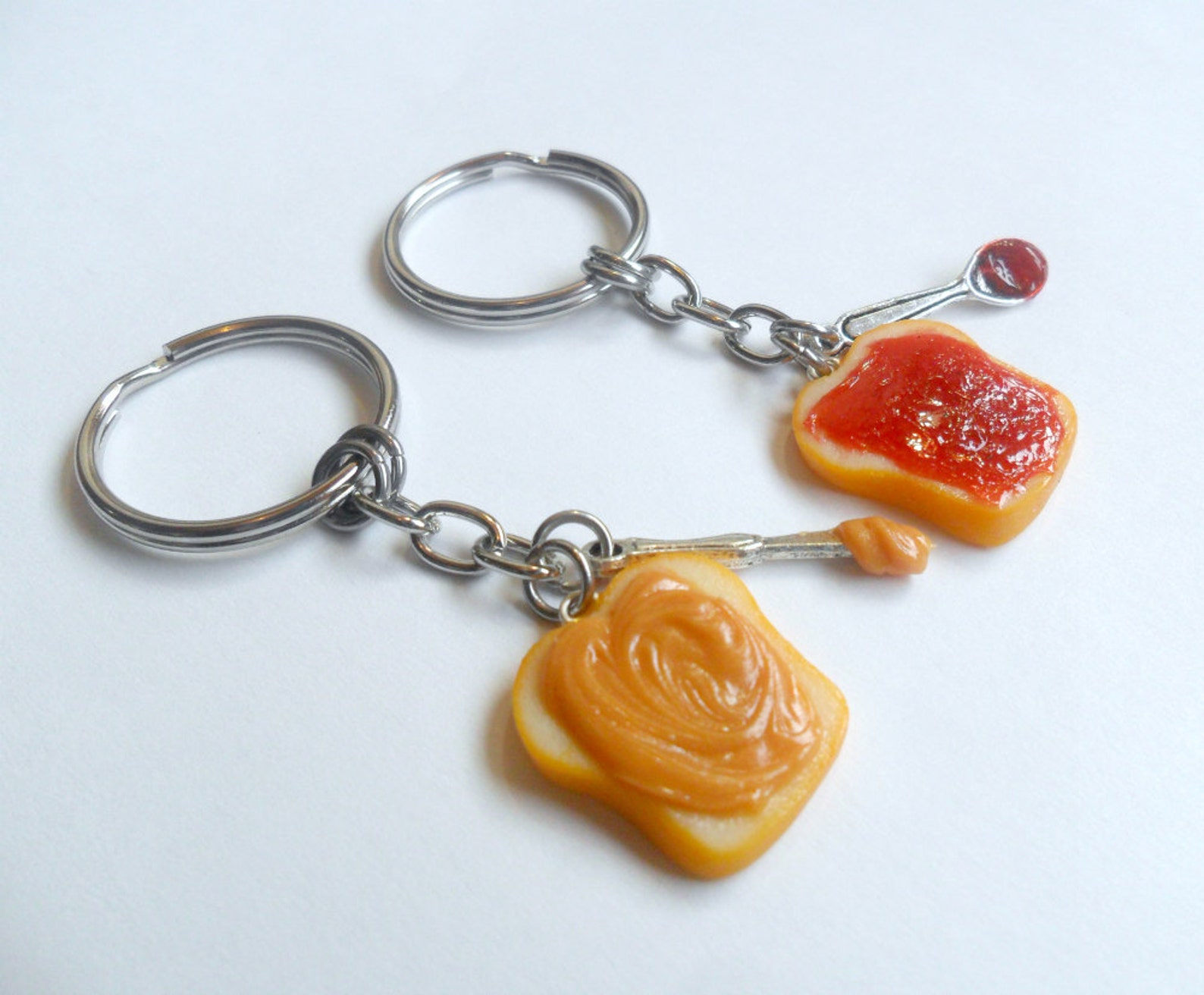 Peanut Butter and Jelly Keychain Set Strawberry Jelly With | Etsy