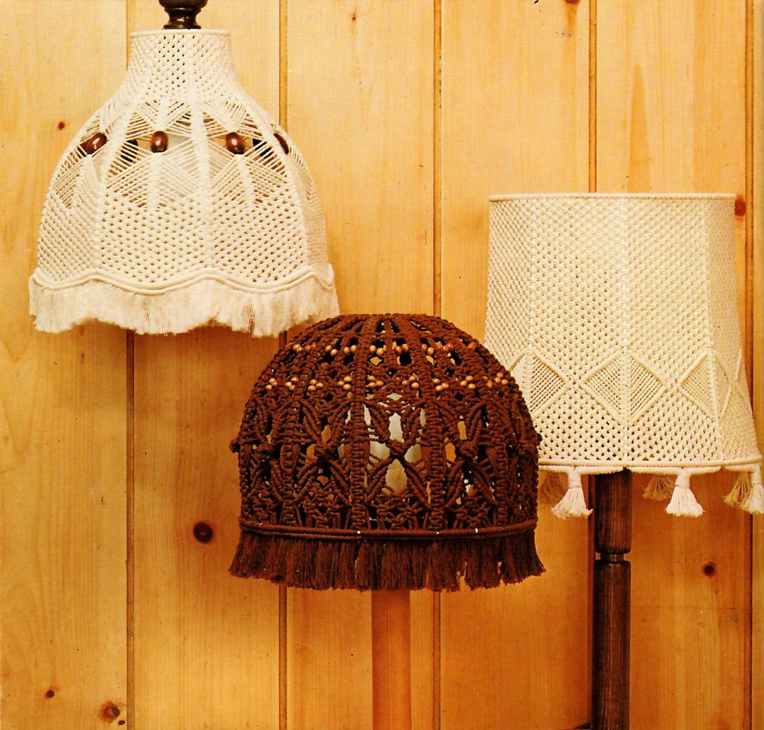 Vintage Macrame Lamp Shade Pattern Book: '70s German Instructions (PDF ...