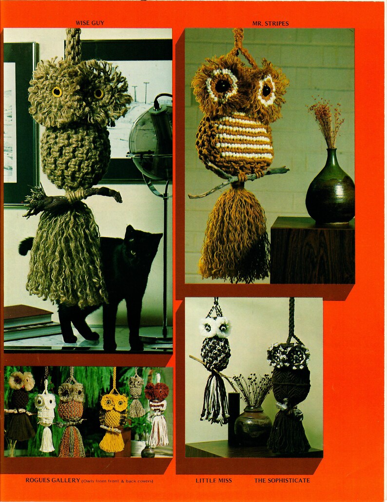 Rascals! 3-dimensional Macrame Owls by Diane Best / 13 Patterns How to ...