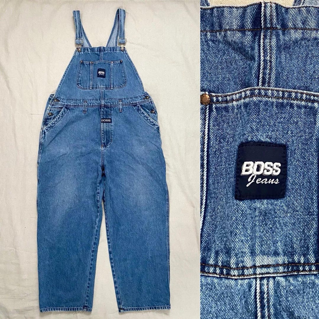 Vintage 90s BOSS Jeans Denim Overalls, Men's Size XL, Loose Baggy Fit ...
