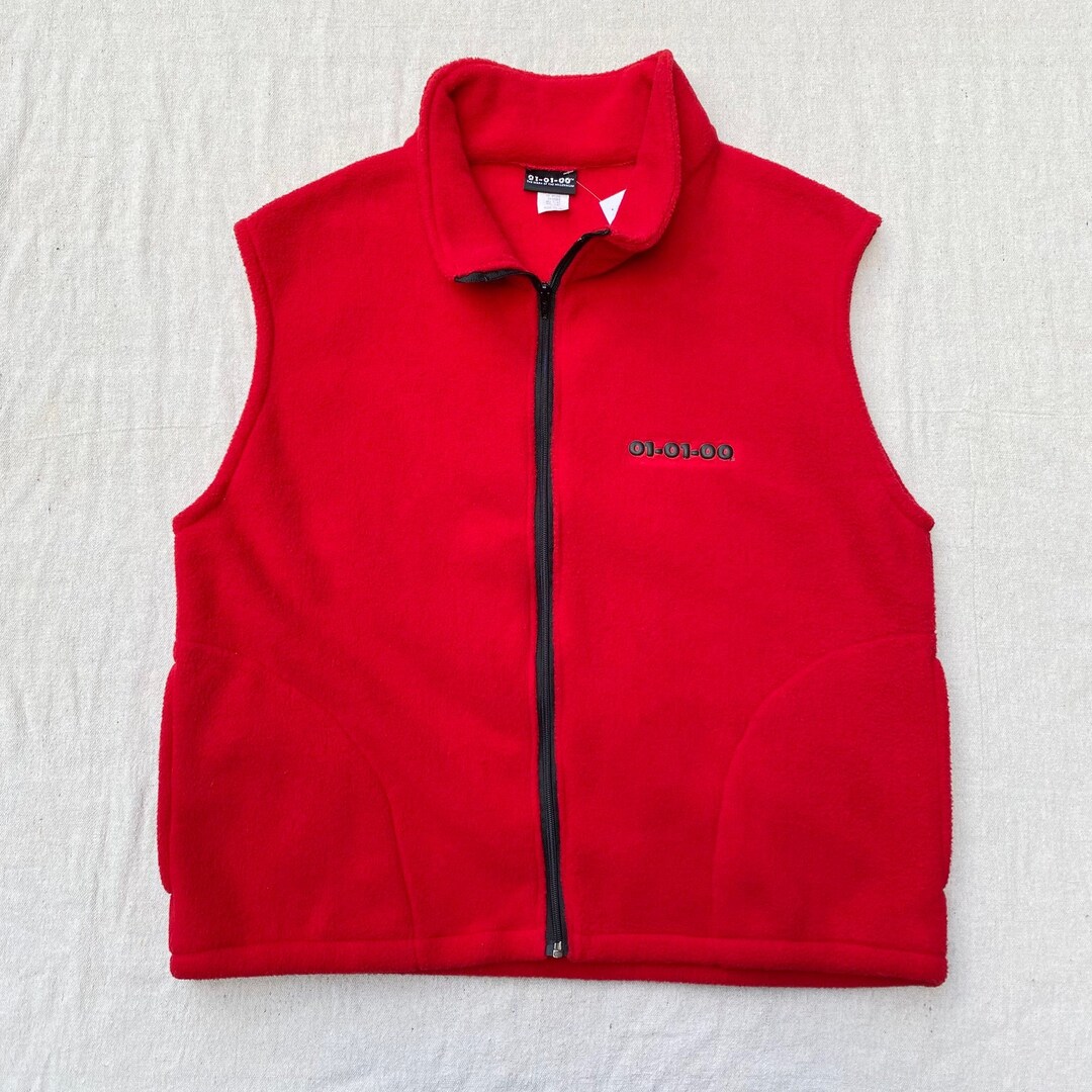 Y2K Millennium Red Fleece Vest, Mark of the Millennium, Vintage 2000 ...