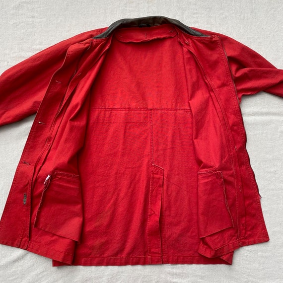 Vintage Woolrich Red Canvas Barn Coat, Men's Size Lar… - Gem