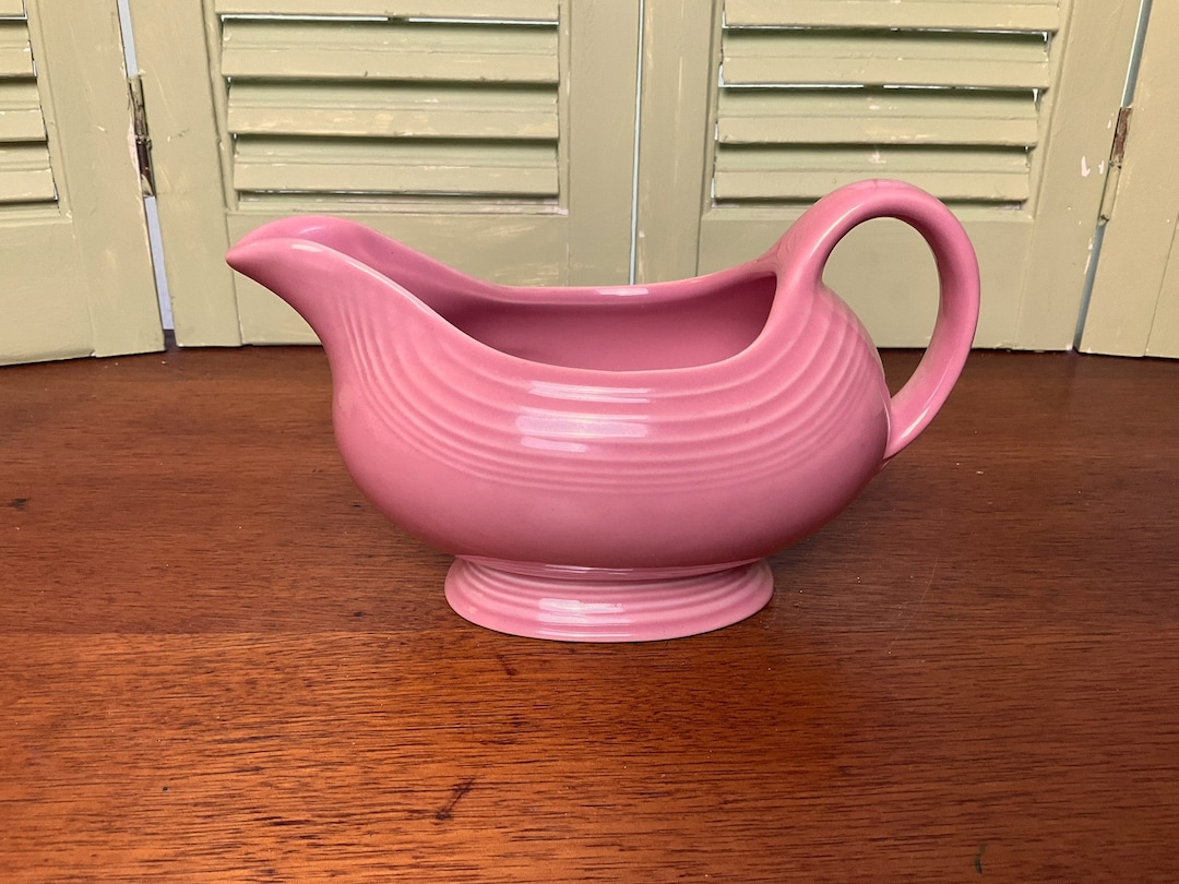 Vintage Homer Laughlin Fiestaware Gravy Boat Rose Pink Ca. 1951-1959 ...