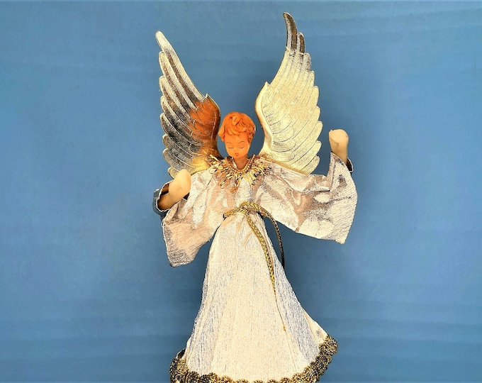 Vintage German Nuremberg Angel Tree Topper - 7" Silver Nuremburg Wax ...