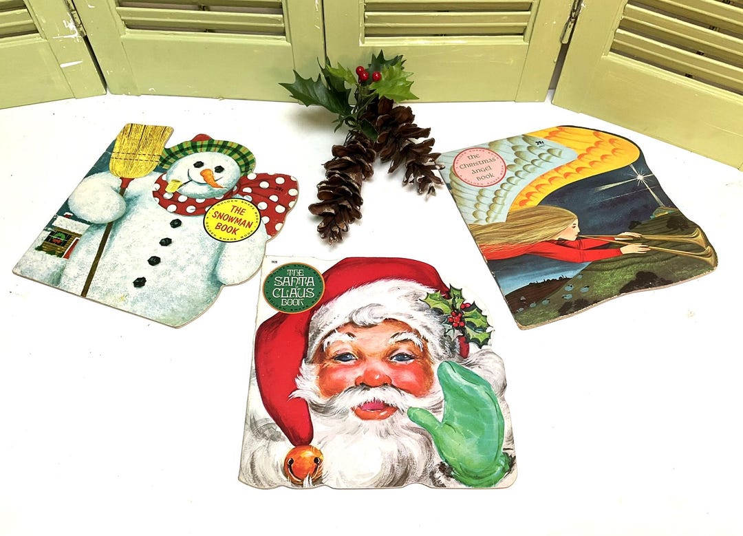 Vintage Golden Shape Christmas Books - Set of 3 - the Santa Claus Book ...