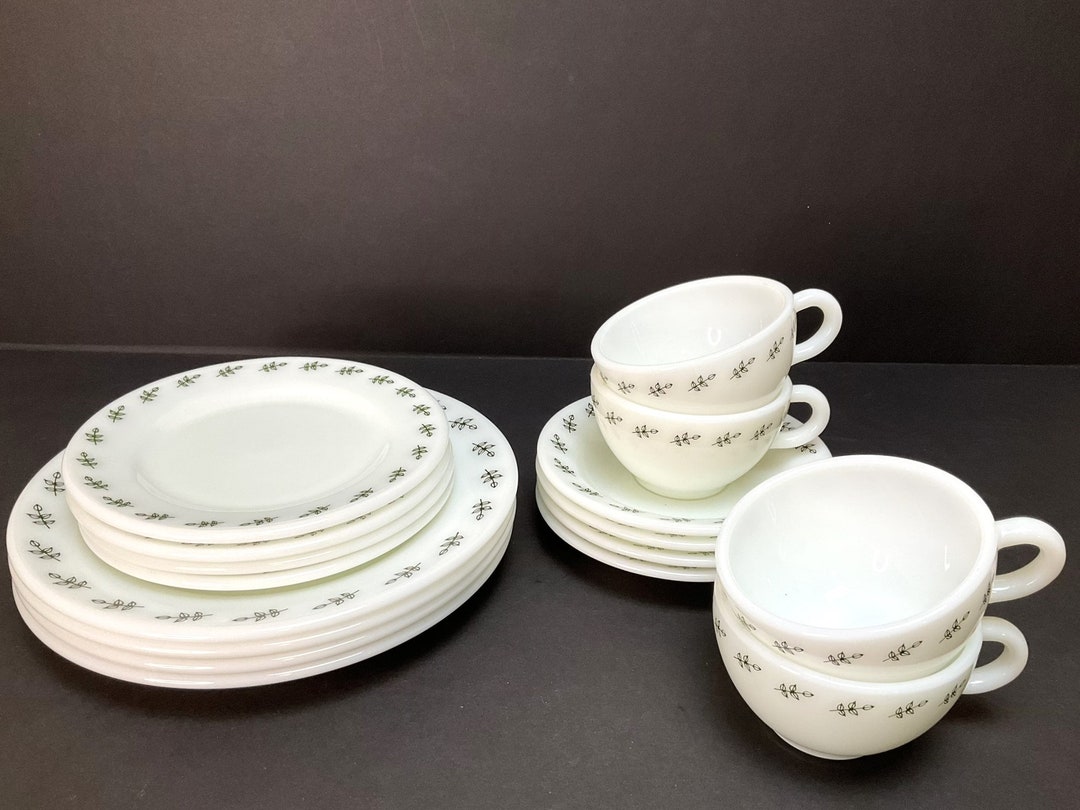 Rare Vintage Corning PYREX "decor" Restaurant Ware/dinnerware - Green ...