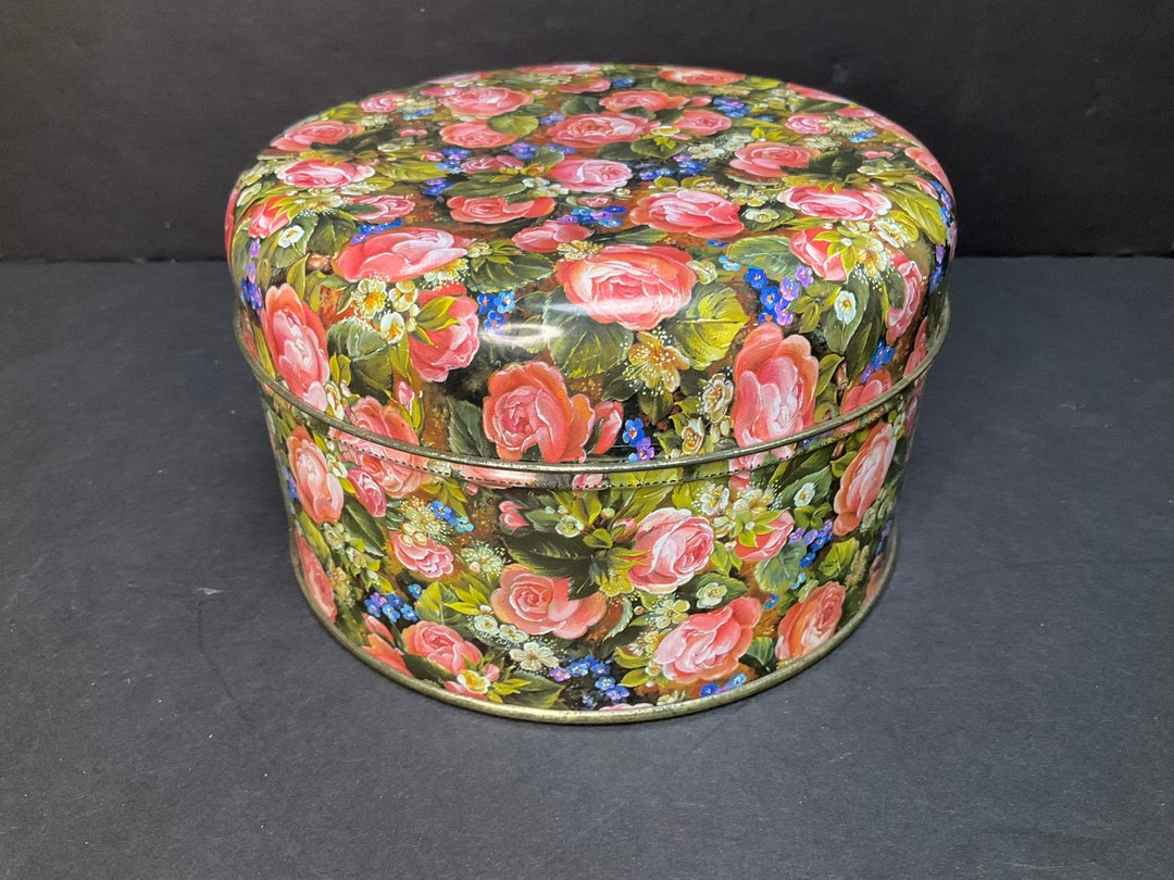 Vintage Roses Biscuit Tin - Rose Chintz Cookie Tin - Sherriffs of ...