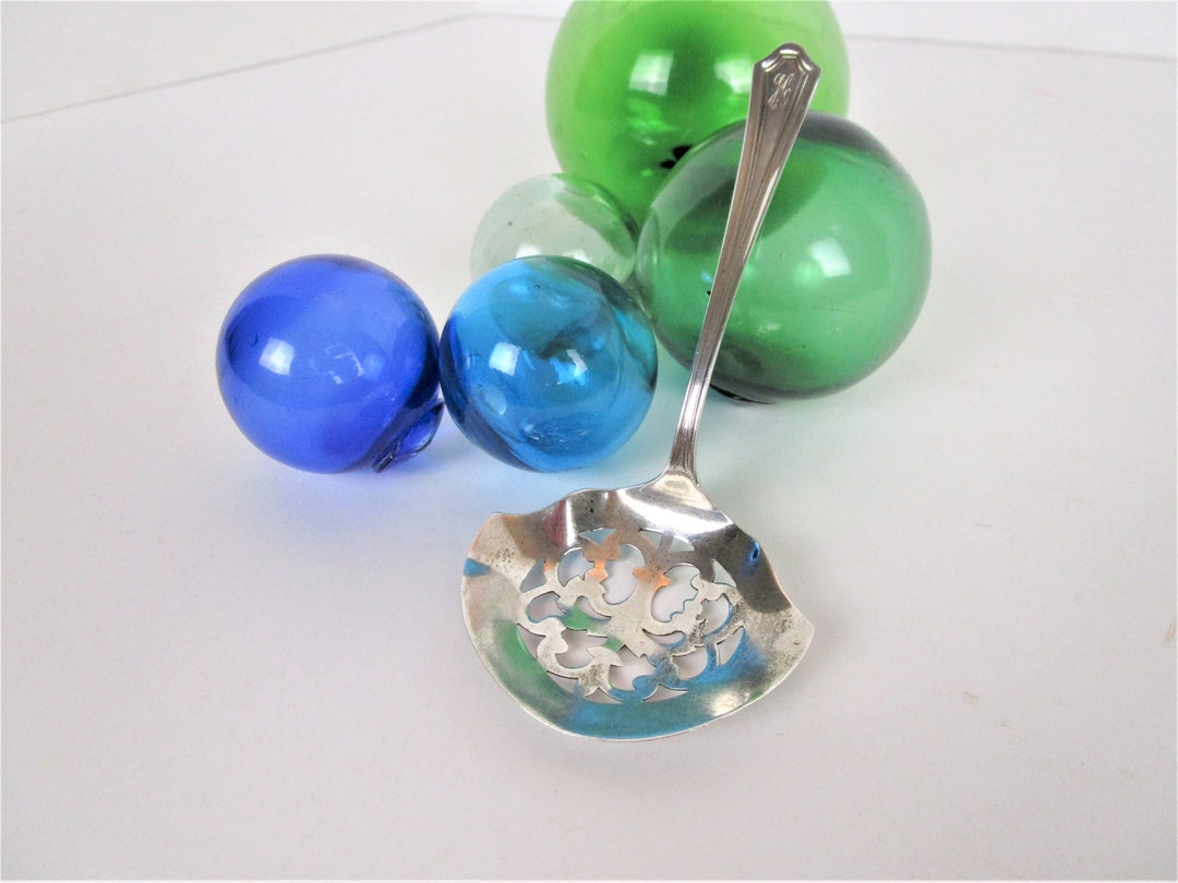 Vintage Sterling Silver Bon Bon Spoon - Small Pierced Spoon ...