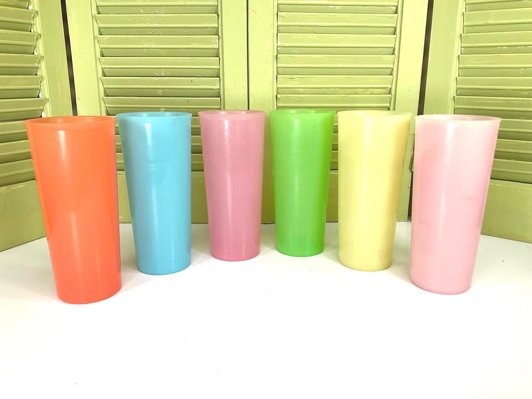Vintage Tupperware Tall Pastel Tumblers - Set of 6 - Tupperware Tall ...