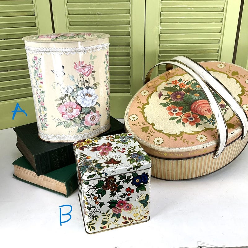 Floral Tin Box - Etsy