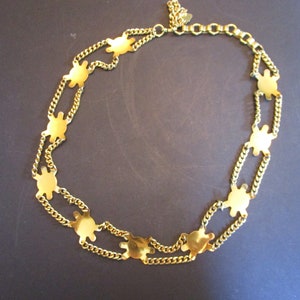 Vintage Gold Metal Turtle Belt Necklace Turtle Link Belt 36 Adjustable ...
