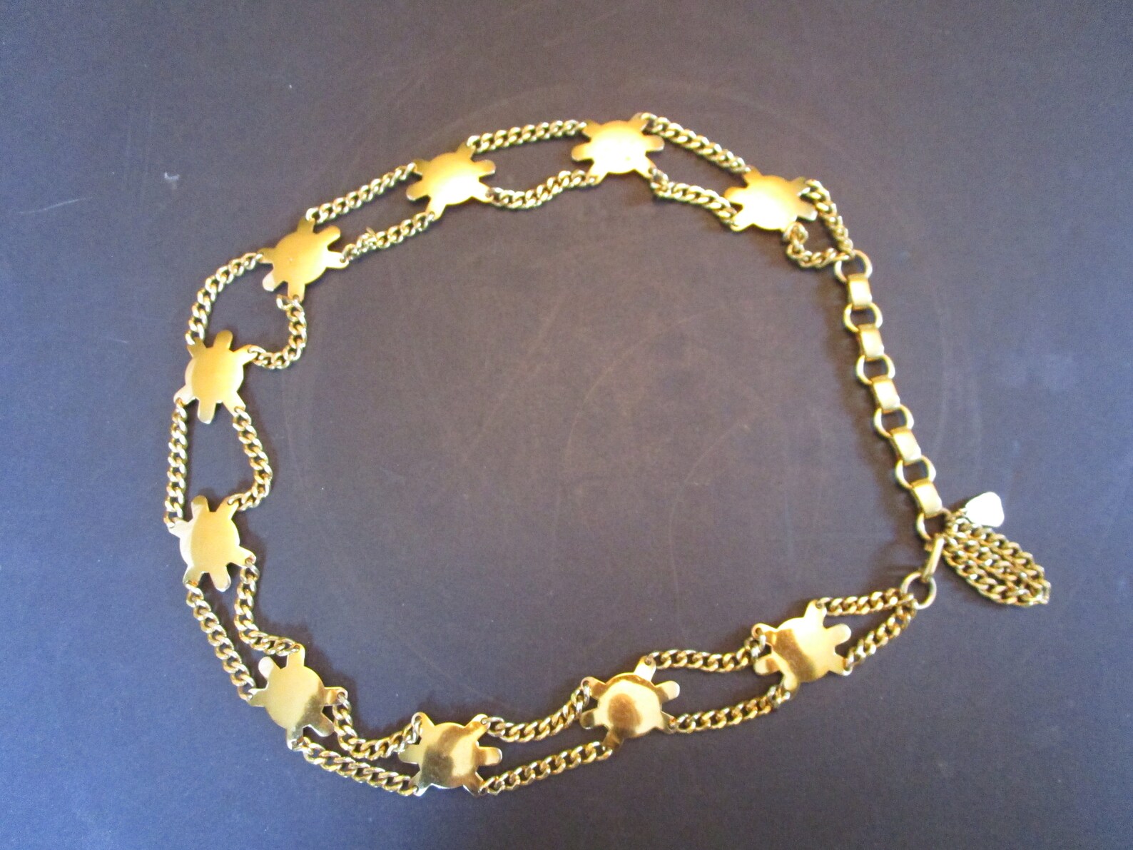 Vintage Gold Metal Turtle Belt Necklace Turtle Link Belt | Etsy