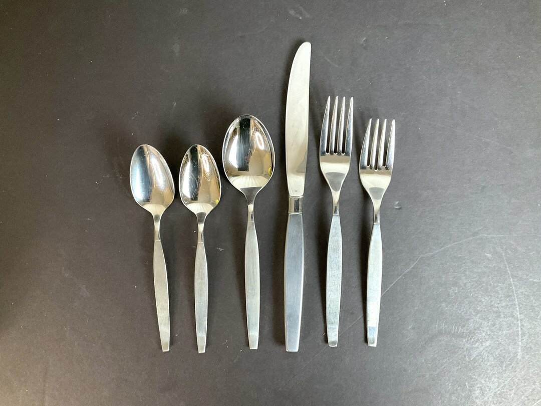 Mid Century Modern Oneida Community "frostfire" Stainless Steel ...