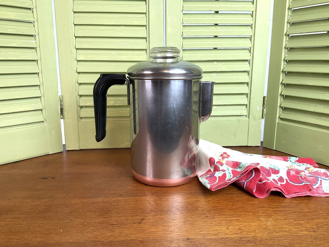 Vintage Revere Ware 8 Cup Percolator Coffee Pot - Copper Bottom ...