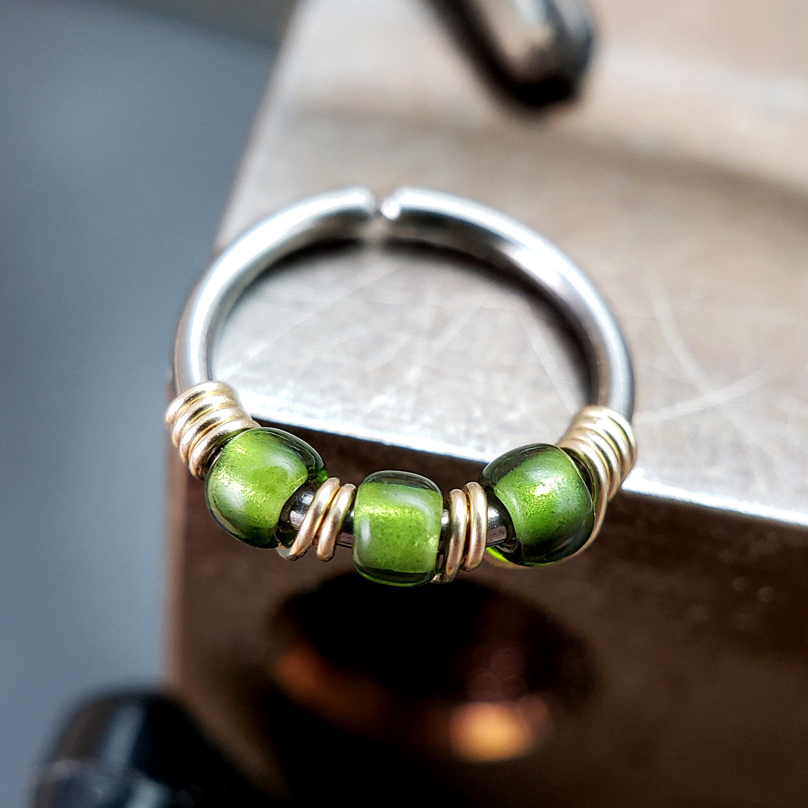 Evergreen Green Nose Ring Nickel-Free Nose Jewelry Sold | Etsy