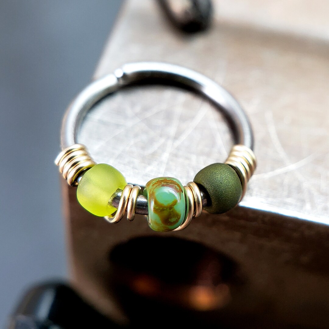 Lichen Green Nose Ring Nickel-free Nose Jewelry Sold Individually 20G ...