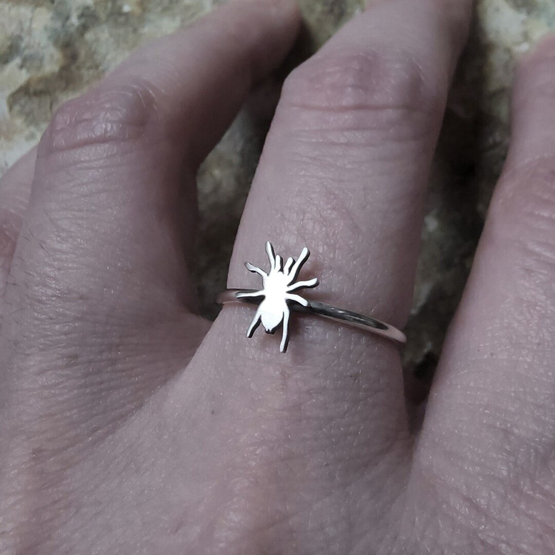 Tiny Tarantula Ring, Sterling Silver Spider Ring, Halloween Jewelry ...